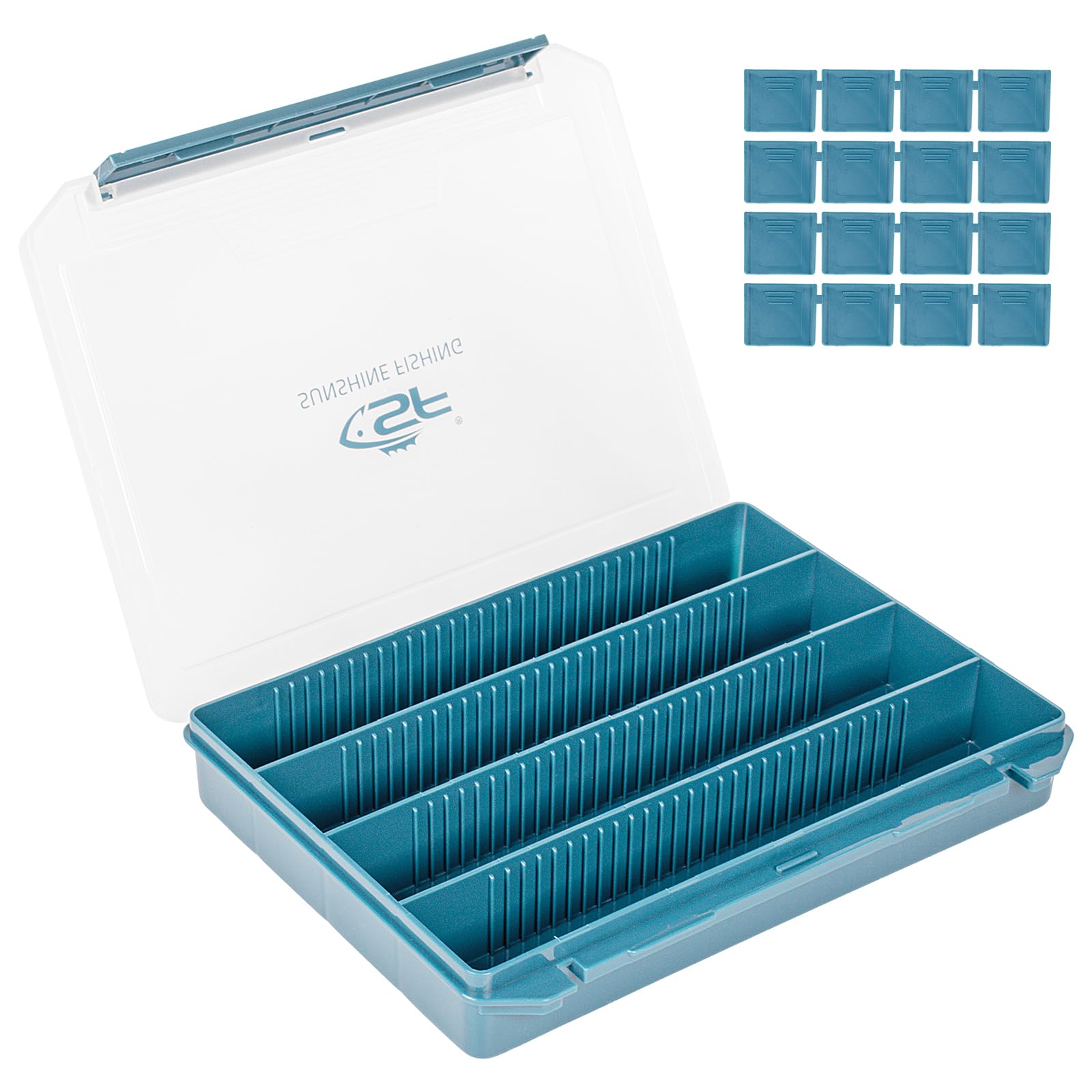 Amazon.com: SF 1 pack Fishing Tackle Box 3600 Tackle Tray Open Plastic ...