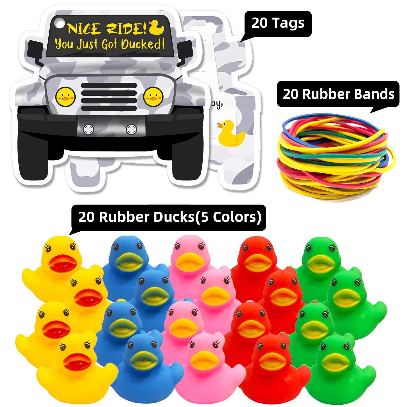 Snapklik.com : 60 Pcs Duck Tags Set Includes 20 Rubber Ducks 20 Ducking ...