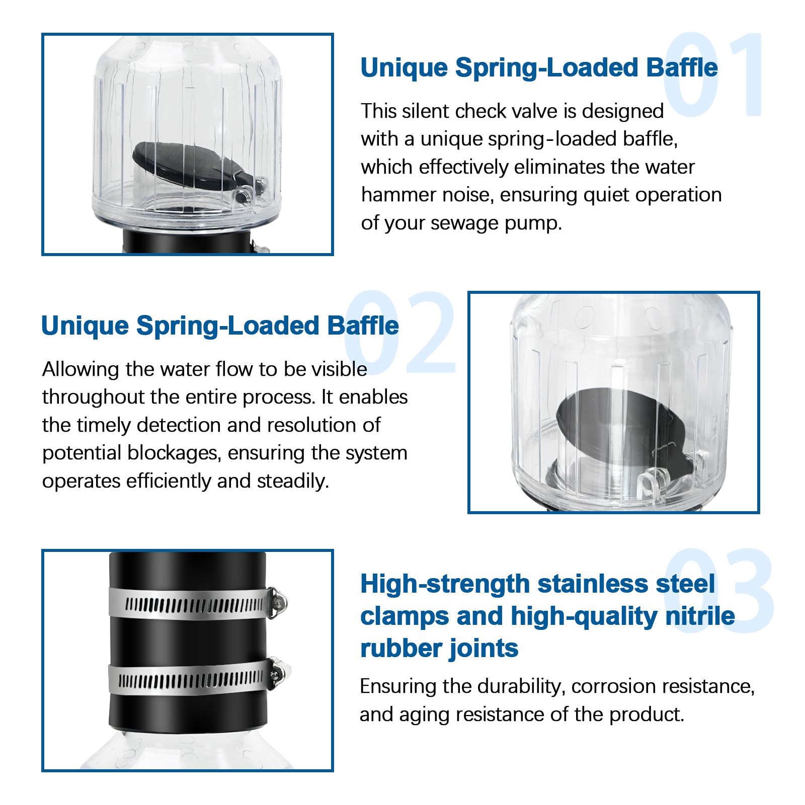 Snapklik.com : Silent Check Valve, 2-Inch Sump Pump Check Valve, Spring ...