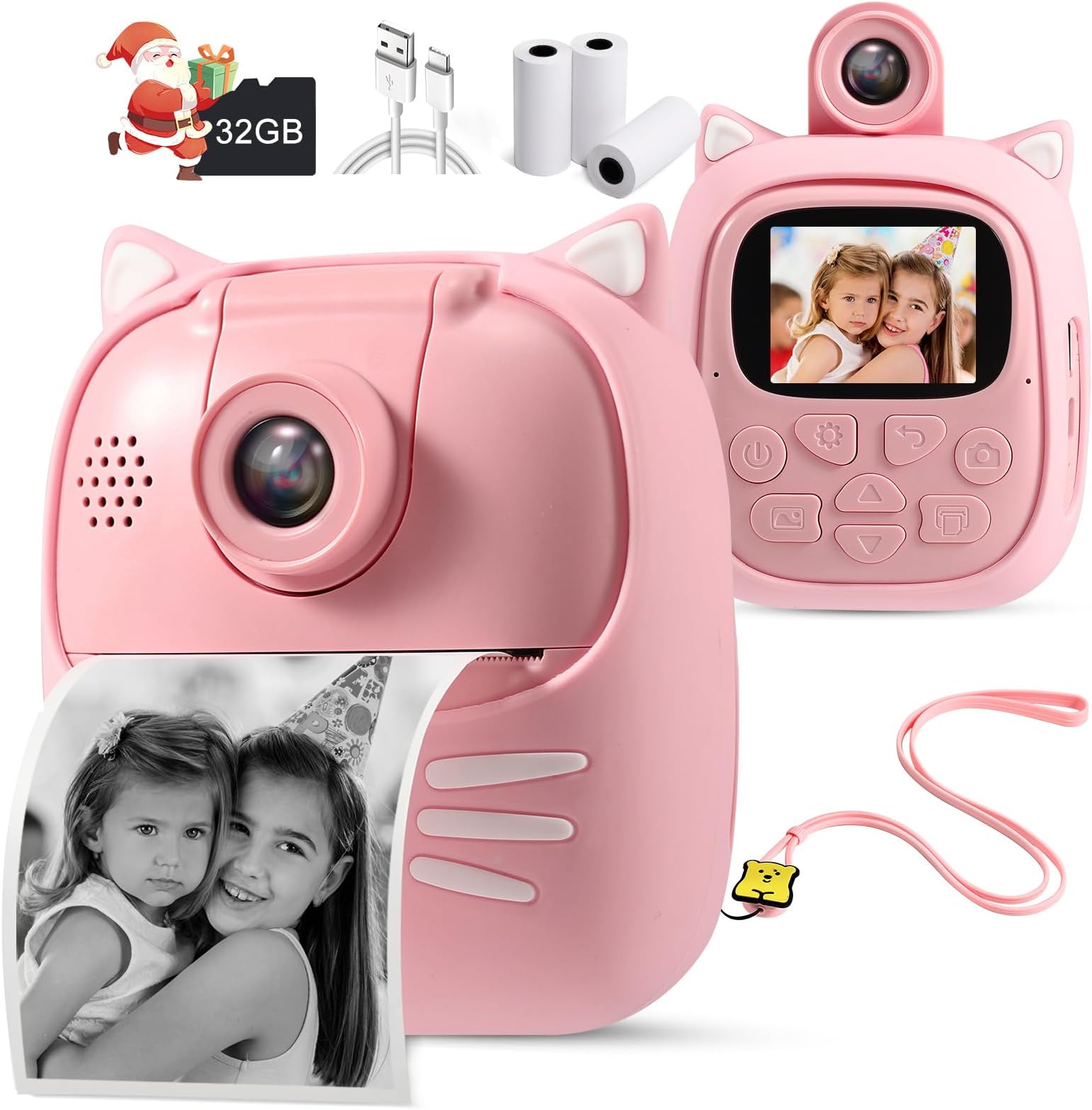 Omebel Kids Digital Camera, Instant Print Camera for Kids with 1080P HD ...
