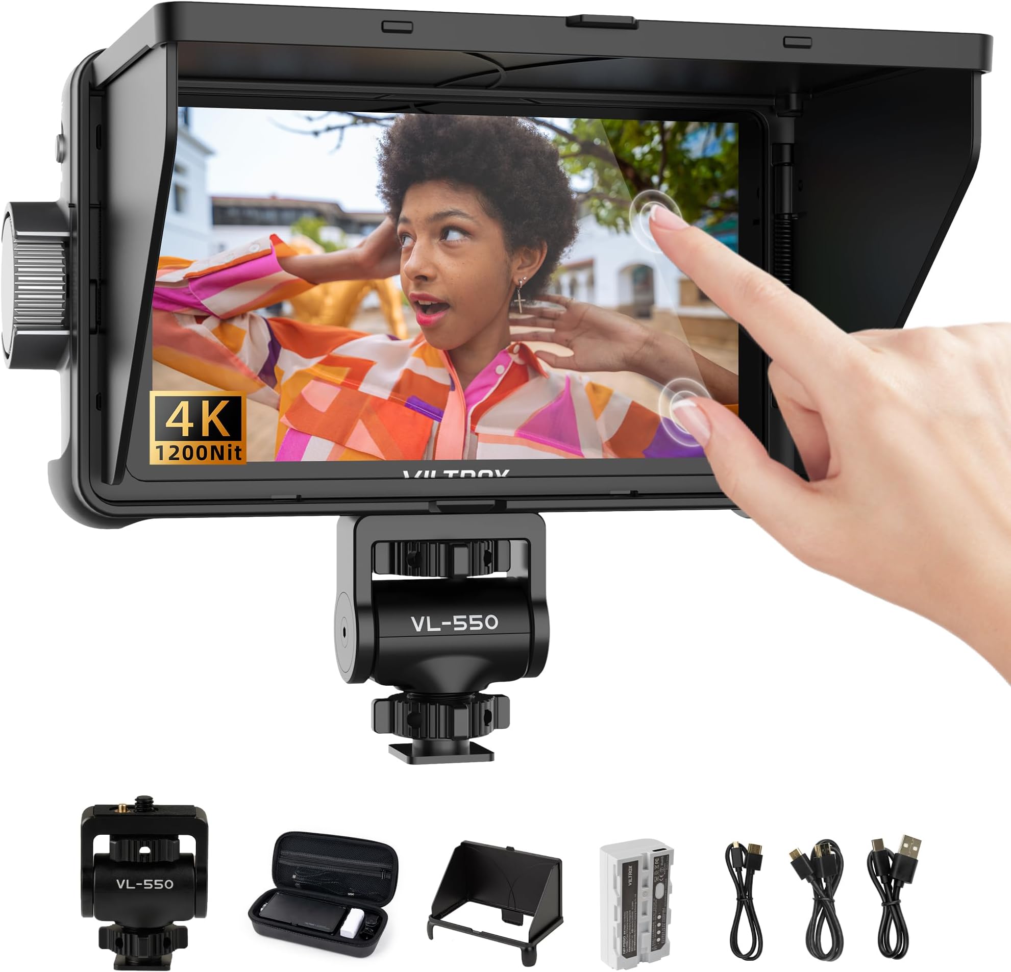 Amazon.com : VILTROX DC-550 1200 Nits DSLR Camera Field Monitor, 4K ...