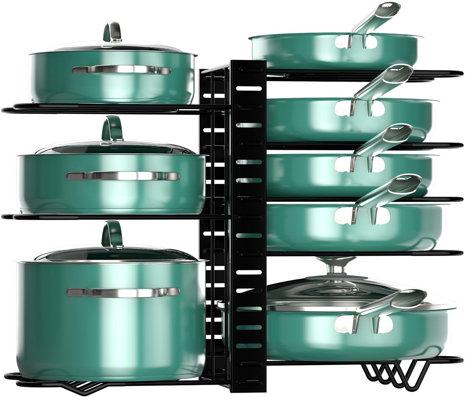 Amazon.com: Pots and Pans Organizer Under Cabinet - 8-Tier Adjustable ...