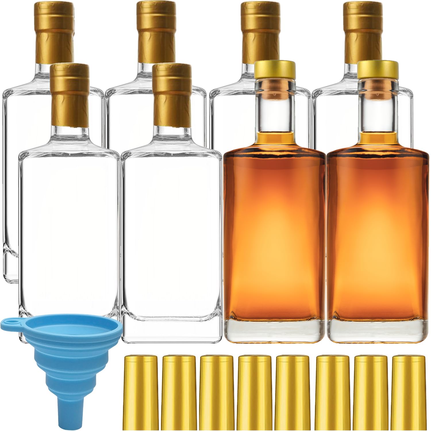 Amazon.com: Danmu 8 Pack Glass Bottles, 8oz Hot Sauce Bottles,Glass ...