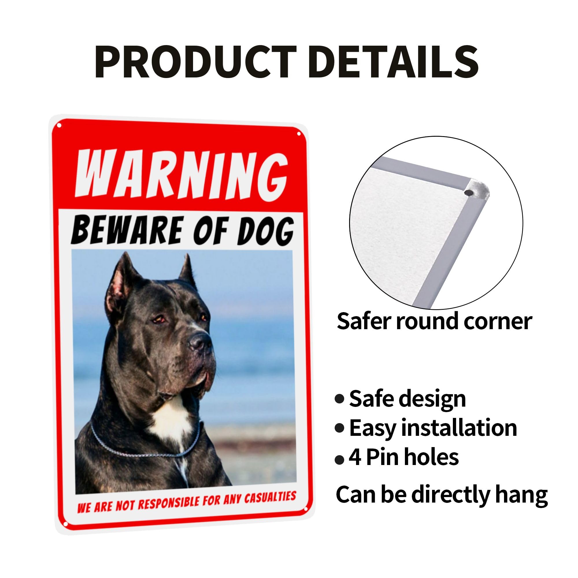 Dog Warning Signs For Fences Beware Of The Dog Large Rectangular Sign
