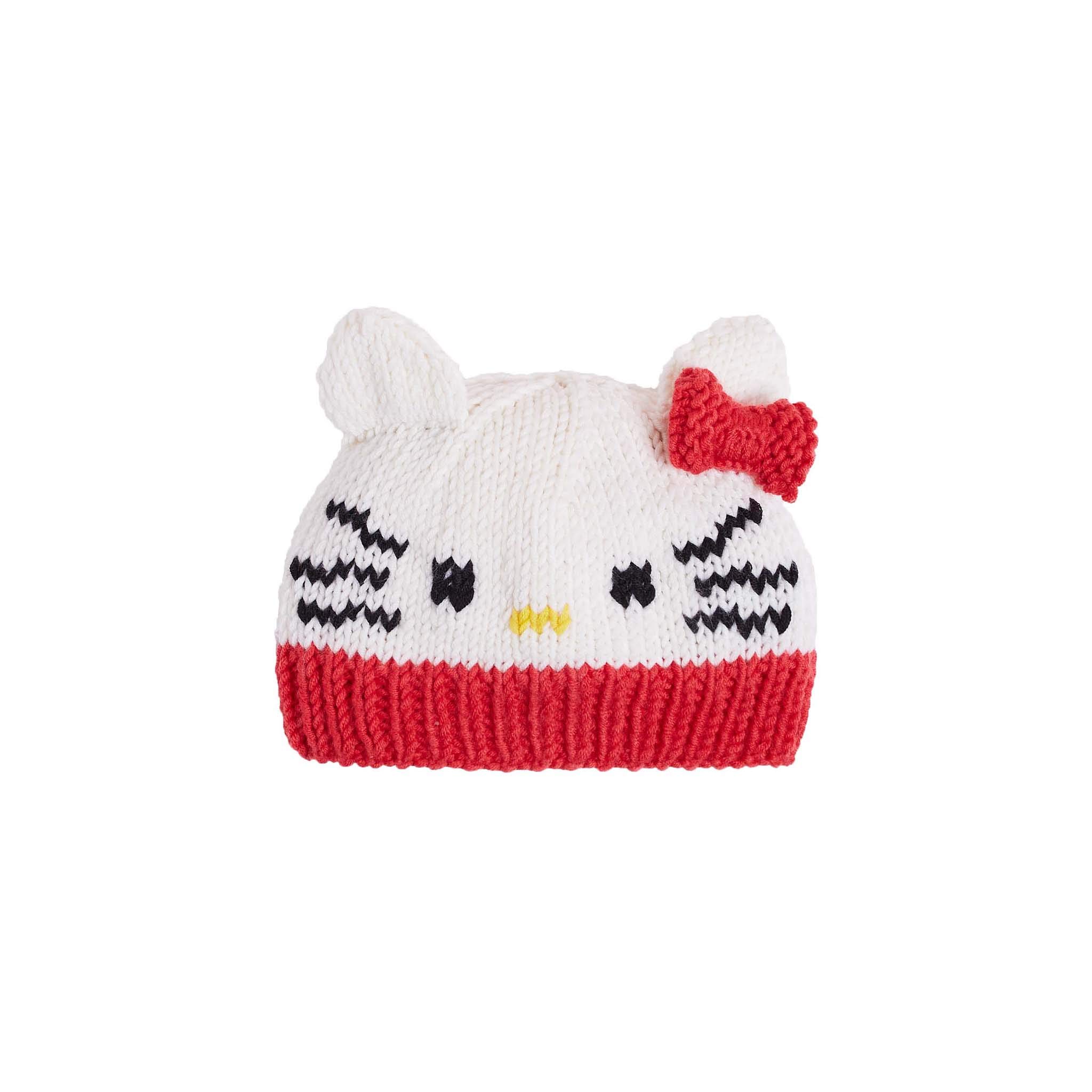 Hello Kitty Knitted Hat Pattern