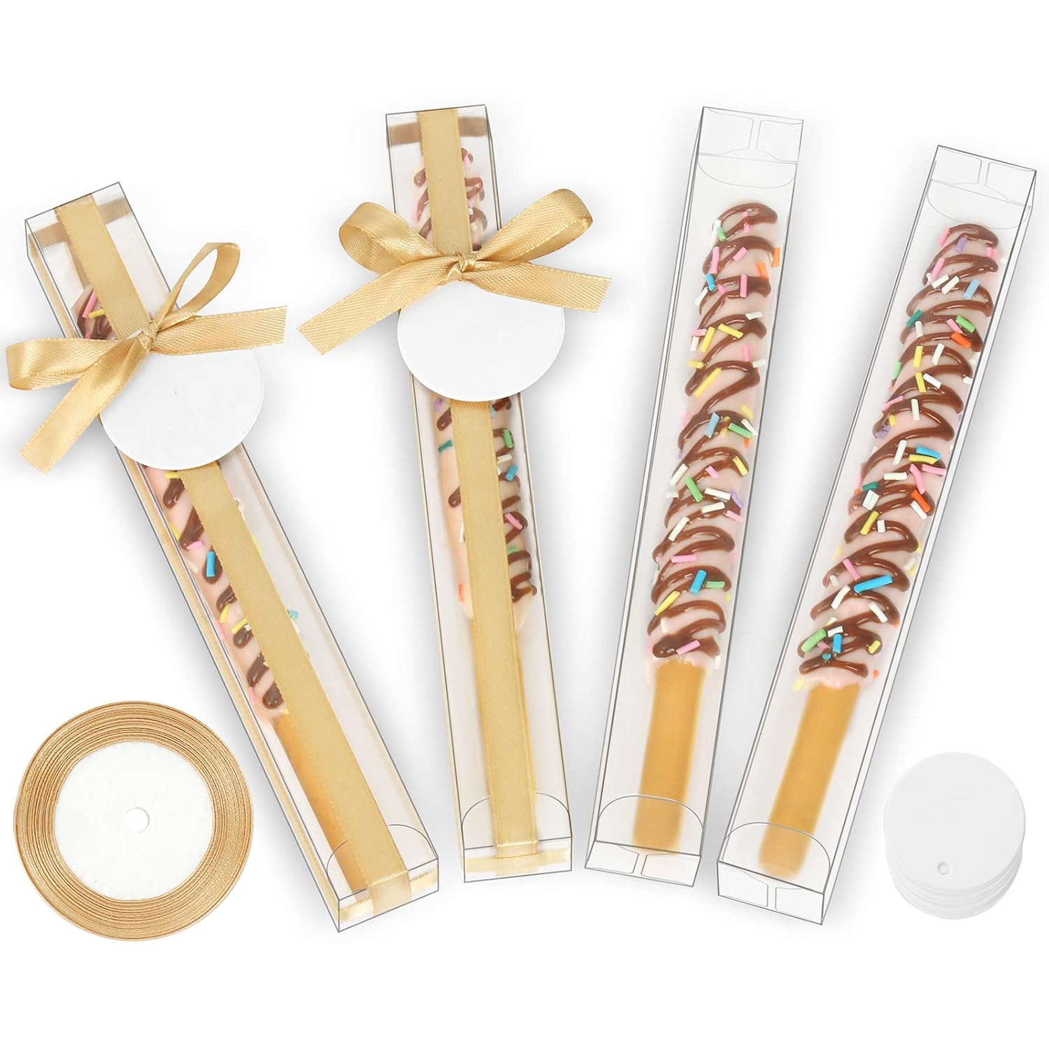 Amazon.com: COTOPHER 60 Pcs Clear Pretzel Rod Boxes 1x1x8 Inches ...