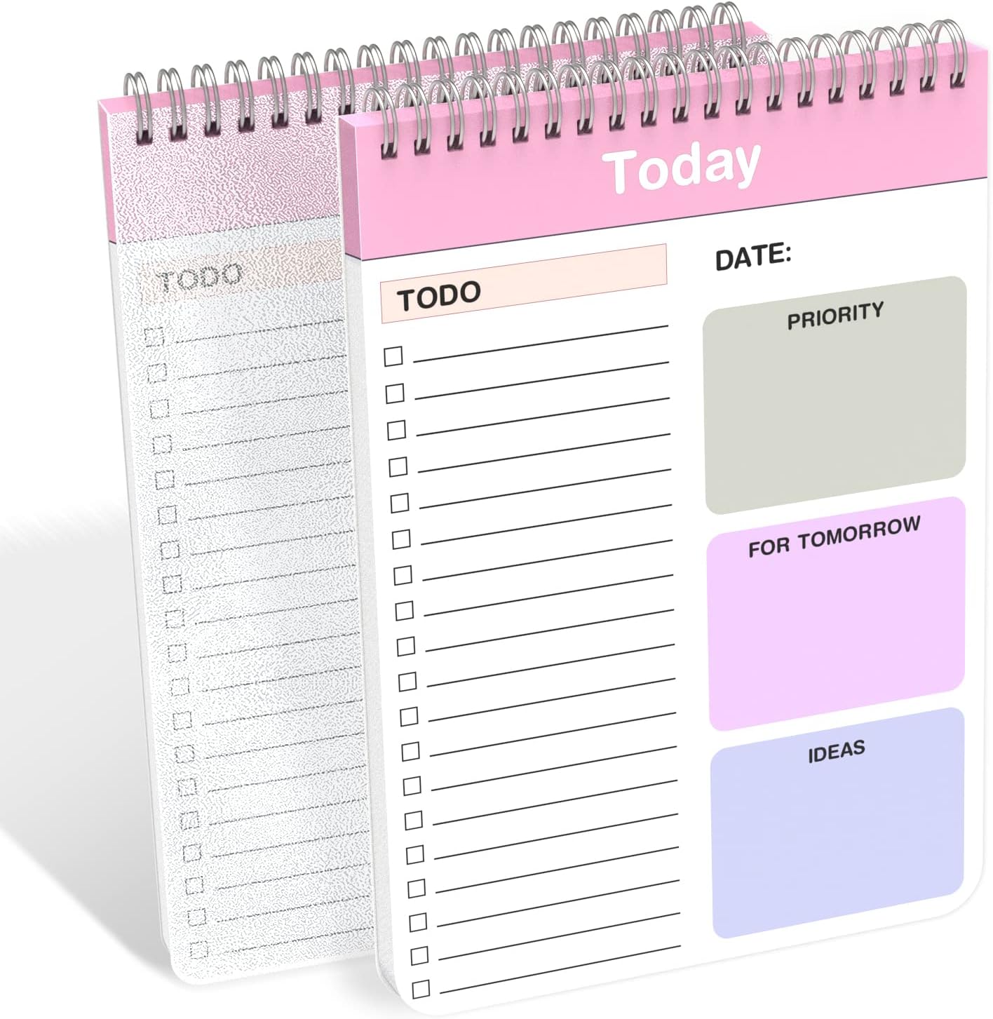 Amazon.com : 2 Pack To Do List Notepad daily planner notepad Spiral ...