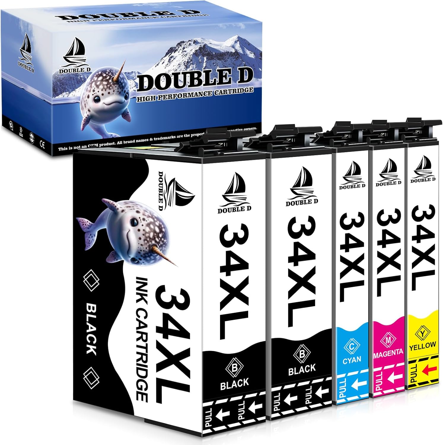 DOUBLE D 34XL Cartouche Compatible pour Epson 34 34 XL Cartouche d ...