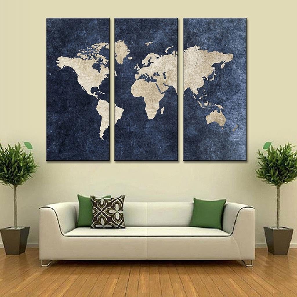 World Map Wall Art : World Map Compass Continent Wall Hanging Home and ...