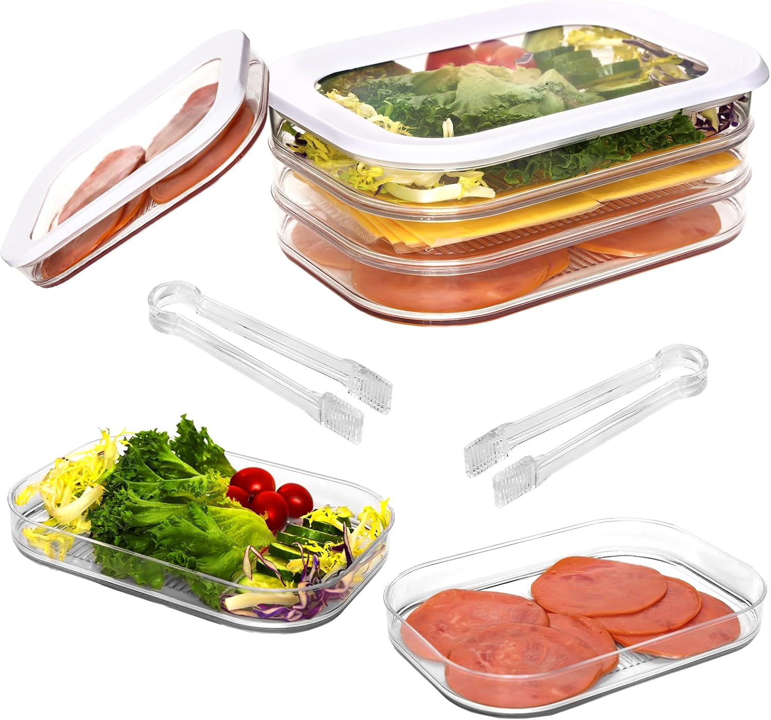 Amazon.com: Deli Meat Container for Fridge, Stackable Lunch Meat Keeper ...