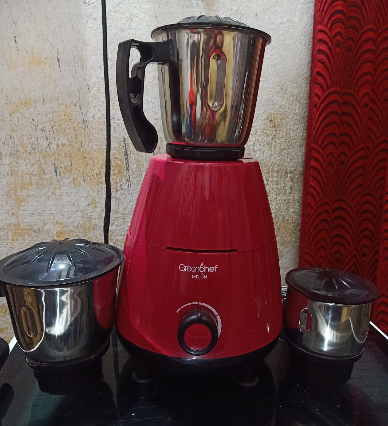 Buy GREENCHEF Stainless Steel Melon Mixer Grinder, 600W, 3 Jars (Pink ...