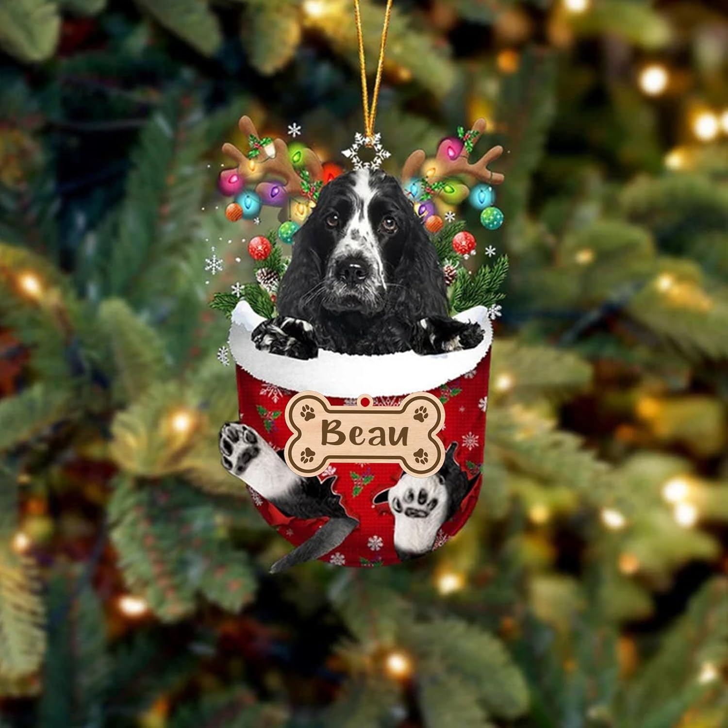 Amazon.com: Cocker Spaniel 1 Christmas Ornament Custom Name for Dog ...