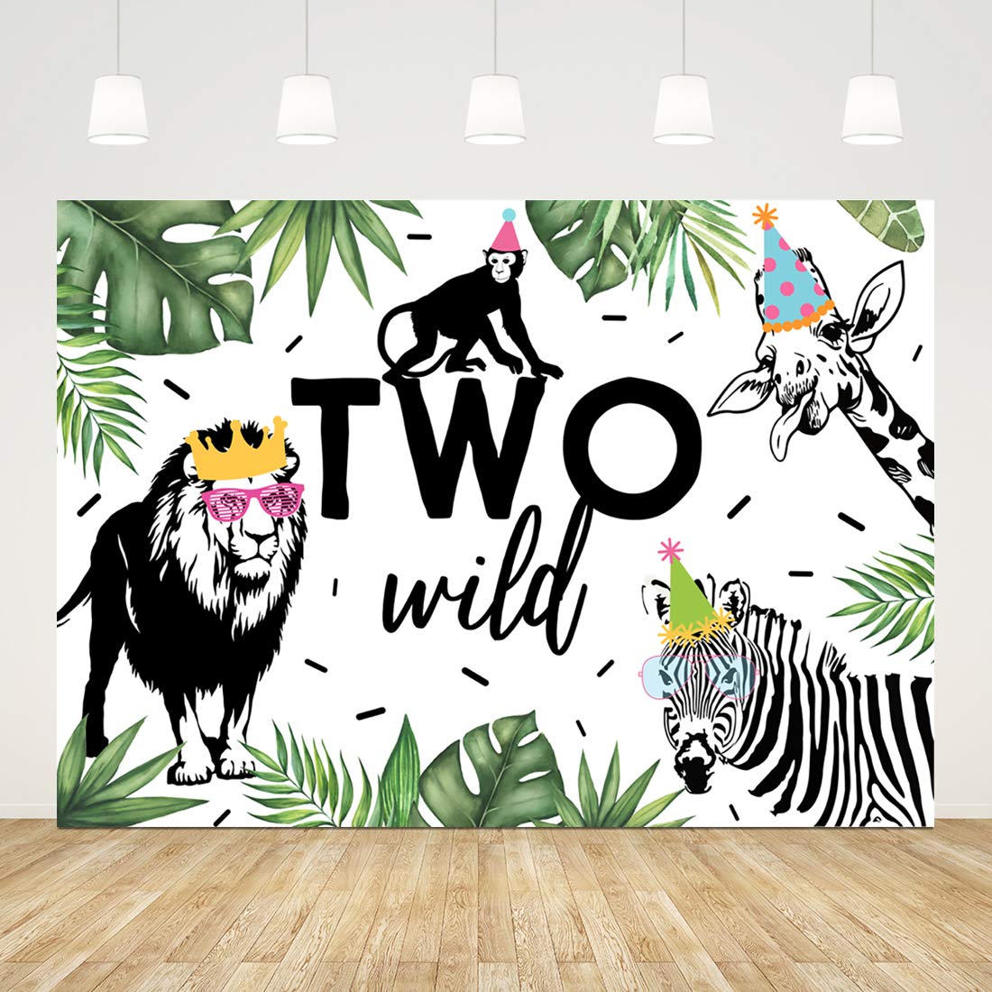 Buy Ticuenicoa 7x5ft Two Wild 2nd Birthday Backdrop Jungle Safari ...