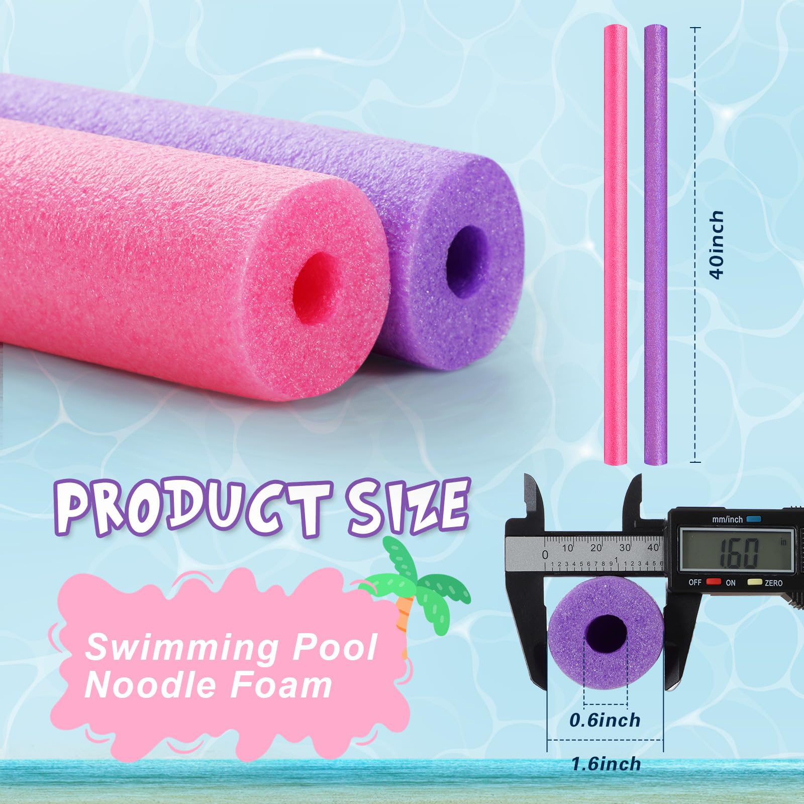 Snapklik.com : Hollowfly 2 Pcs Pool Noodles Floating 1.6 X 40 Inches ...