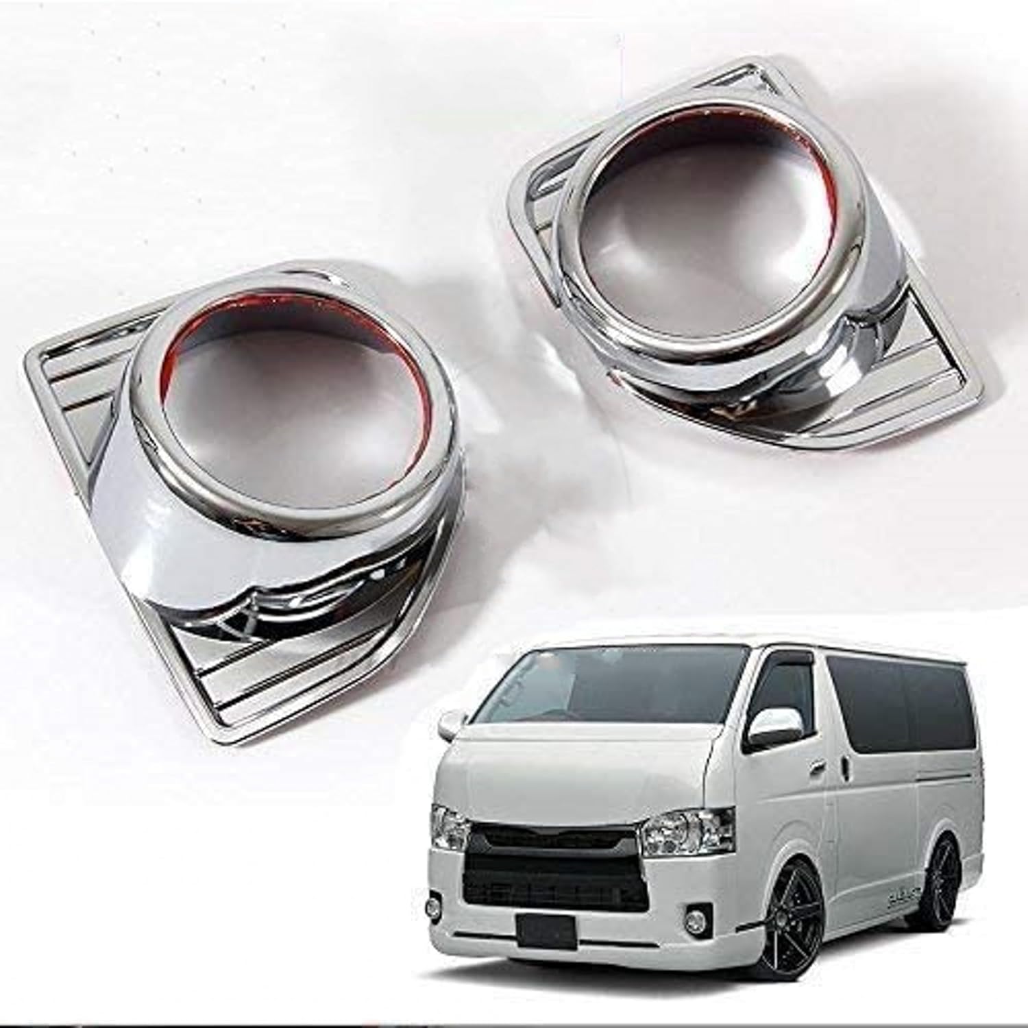 Amazon.com: Auto-Tech 2pcs ABS Chrome Front Light Fog Lamp Frame Cover ...