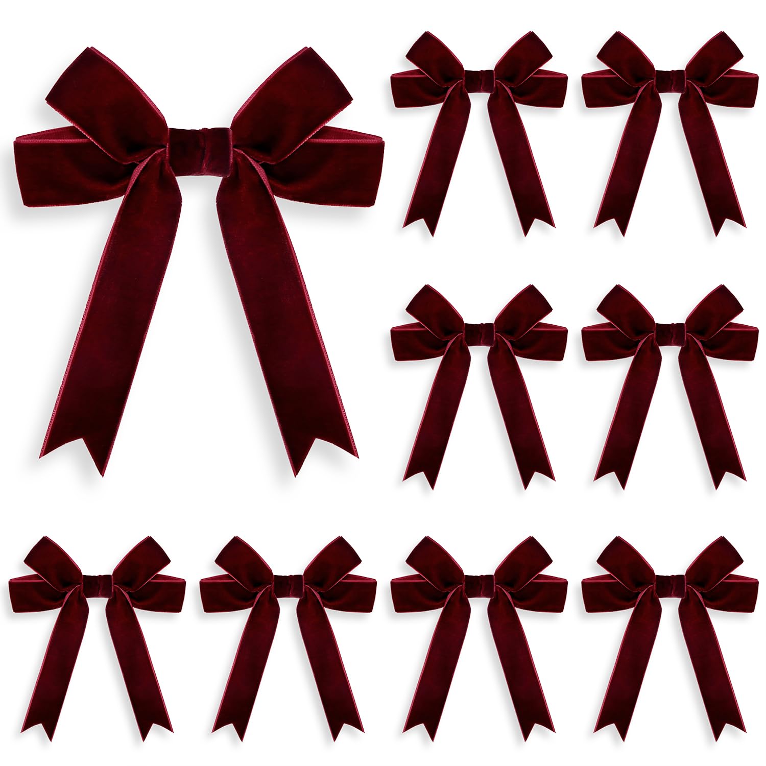 10 Pcs Christmas Velvet Ribbon Bow, 5 x 6.5Inch Vintage Velvet ...