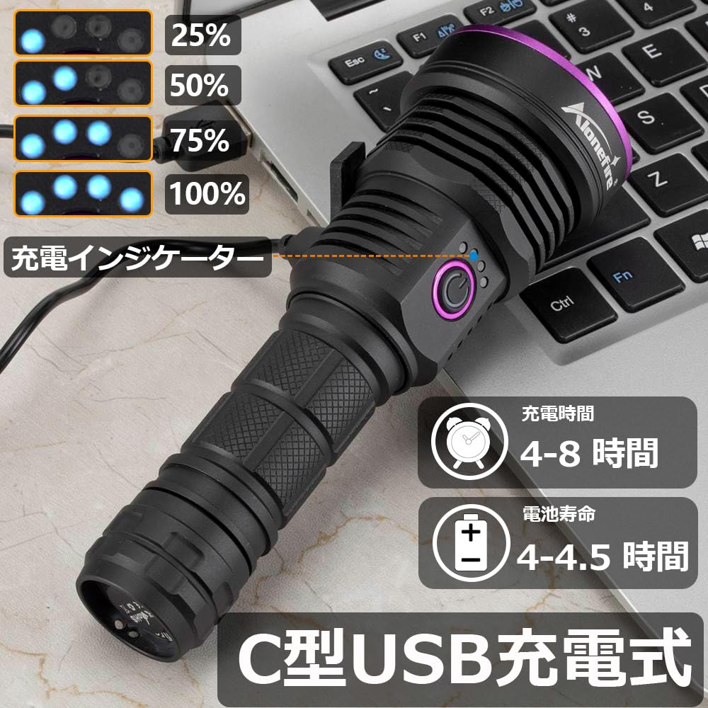 ALONEFIRE SV43 36W 紫外線 ブラックライト 強力 UV LED ライト 波長365NM C型USB充電式 アニサキスライト 逆充電 ウッド灯検査 ペット尿検出器 スコーピオン 鑑定 真贋 レジン用 硬化、猫真菌、釣… Amazon.co.jp : Alonefire SV43 36W 紫外線 ブラックライト 強力 UV