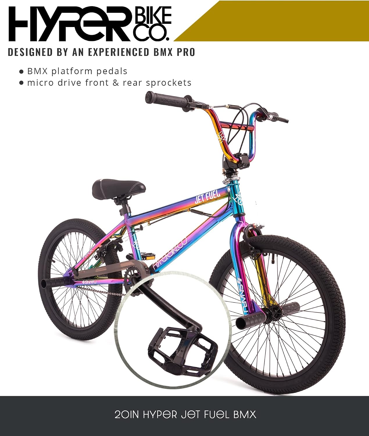Buy Hyper BMX Bike 20 Inch BMX Bike for Kids, Single Speed, Front and ...
