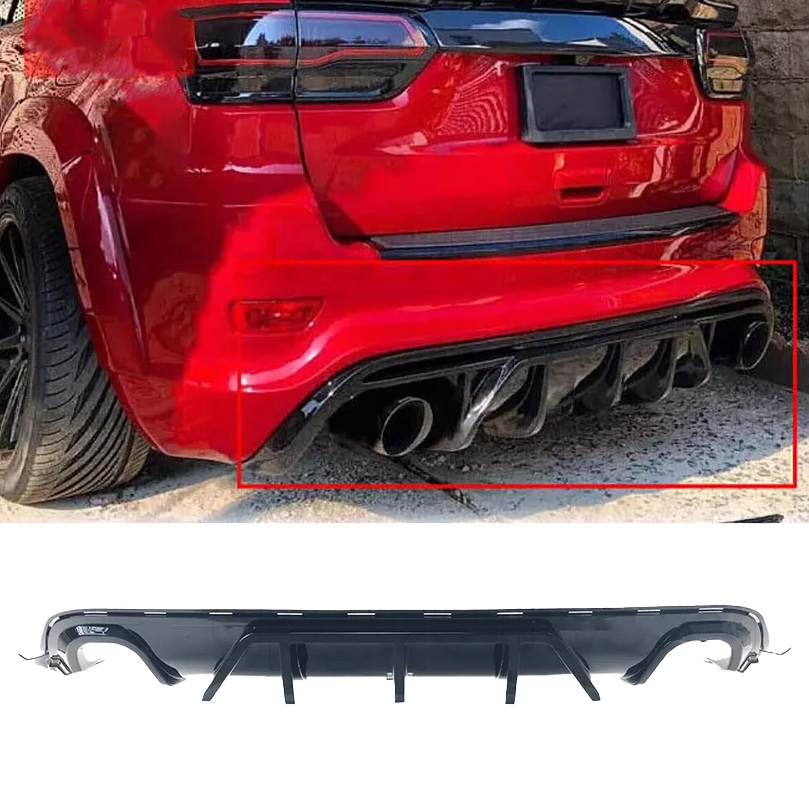 Amazon.com: skkyoro Rear Bumper Diffuser 3Pcs for Jeep Grand Cherokee ...