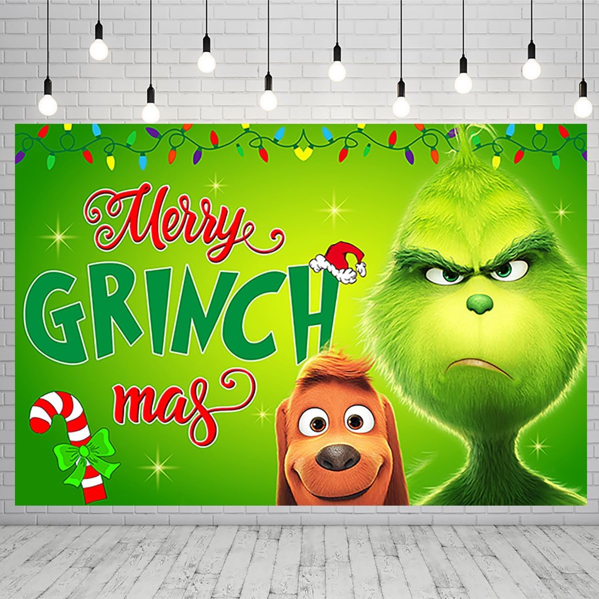 Amazon.com : Green Merry Grinchmas Backdrop for Christmas Party ...