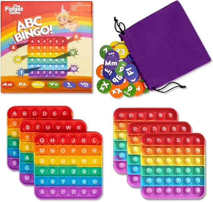 Amazon.com: The Fidget Game ABC Bingo, Games for Kids - Six Educational ...