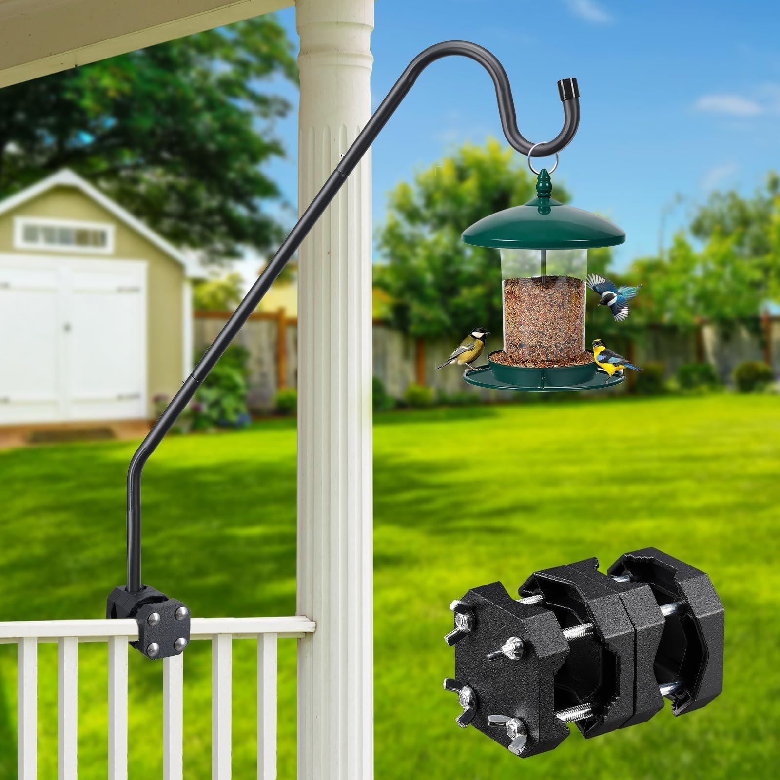 Amazon.com: Deck Bird Feeder Hanger for Railing, 28inch Deck Hook for ...