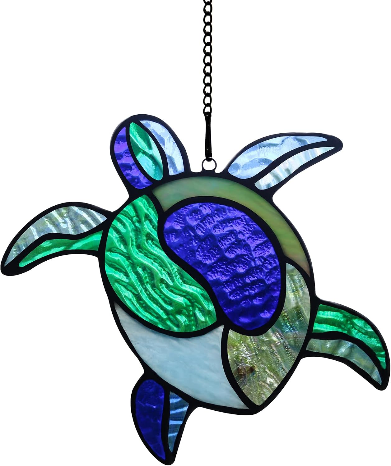 Amazon.com: HAOSUM Sea Turtle Decor Stained Glass Window Hanging,Navy ...