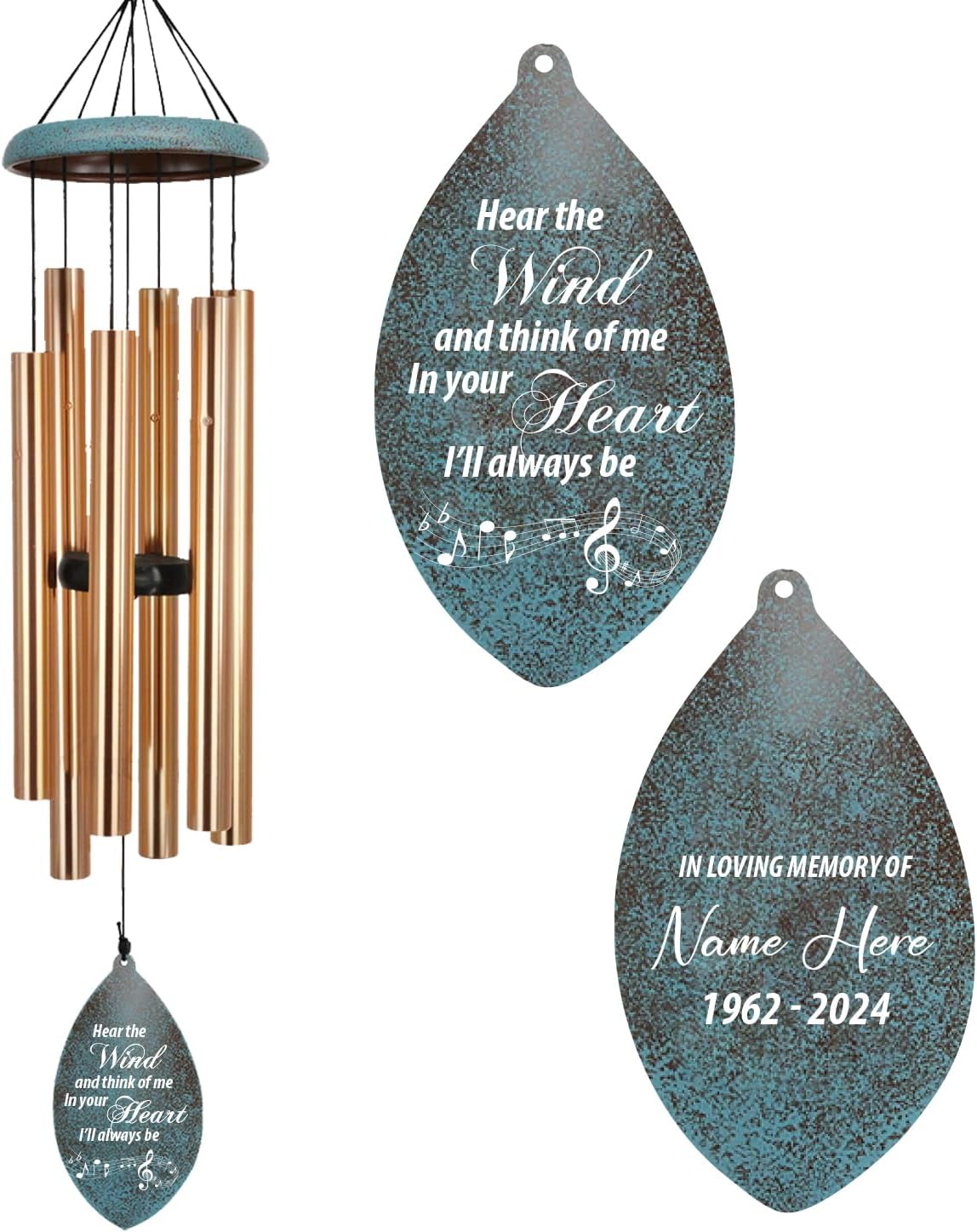 Amazon.com : Extrabily Personalized Sympathy Wind Chime, Memorial Wind Chimes for The Loss of a ...