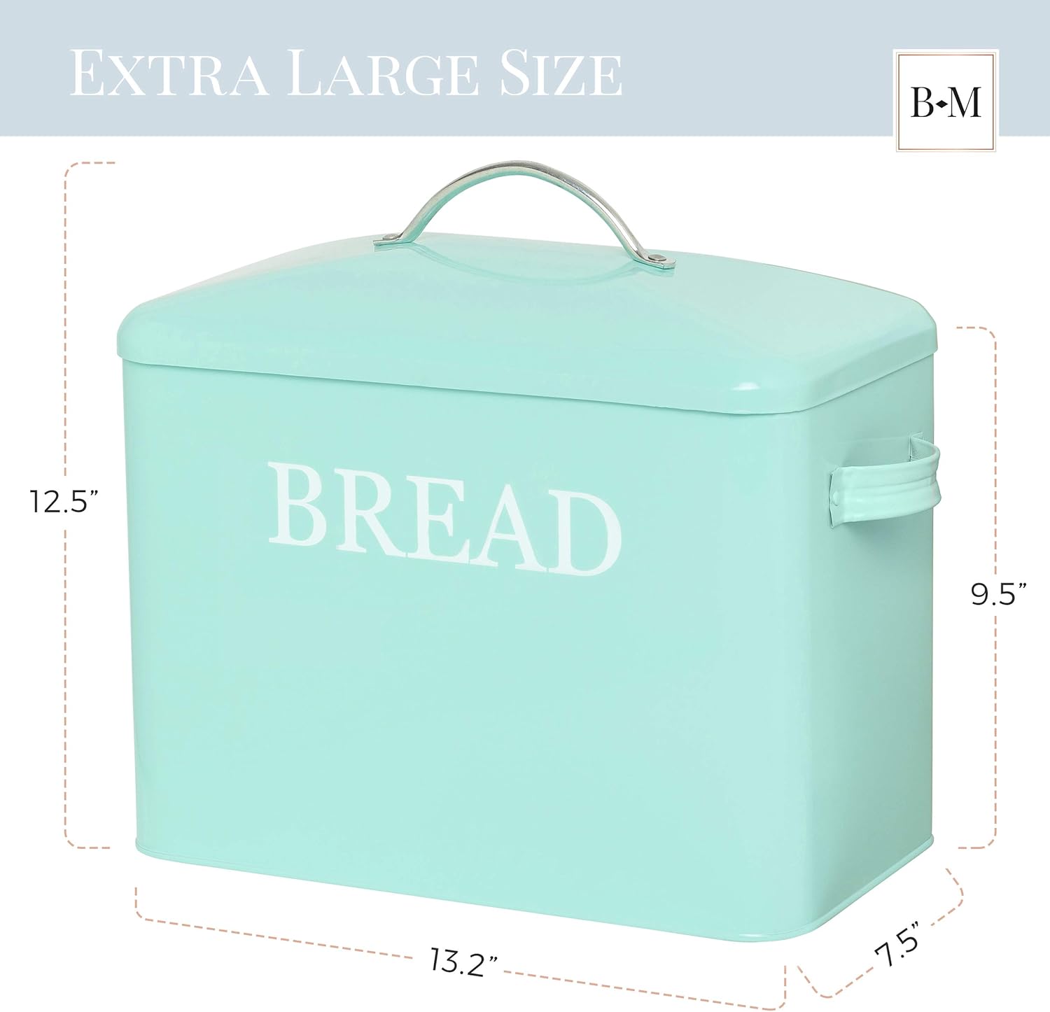 Large Bread Box Teal – Bread Boxes For Kitchen Counter Holds 2+ Loaves ...