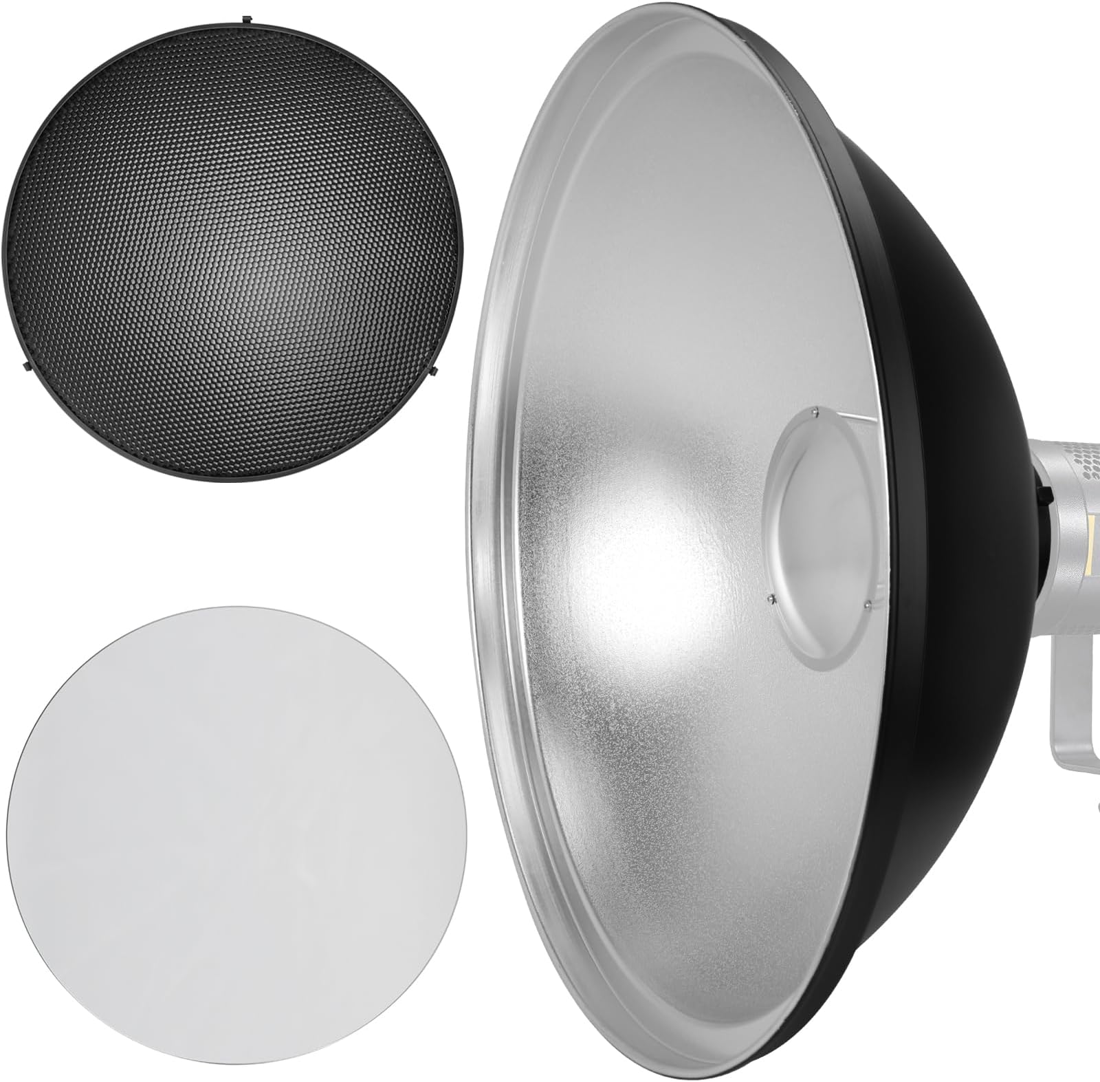 Amazon.com : 21.6"/55cm Beauty Dish Bowens Mount, Light Reflector ...