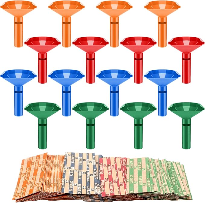 Amazon.com : Fulmoon 16 Pcs Coin Sorter Tubes and 800 Pcs Coin Wrappers ...