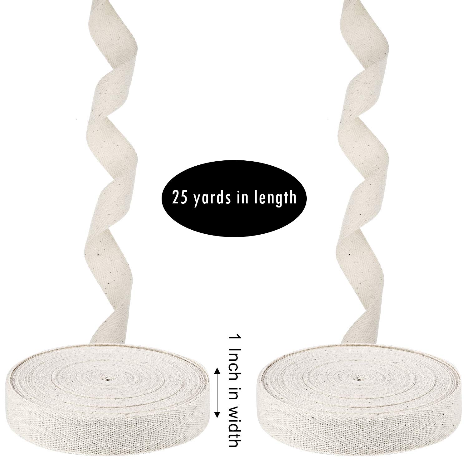 Snapklik.com : Soft Natural Twill Tape Ribbon Herringbone Webbing ...