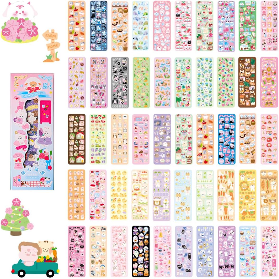 Amazon.com: Kpop Photocard Korean Stickers - Hmxpls 8 Sheets Heart Star ...