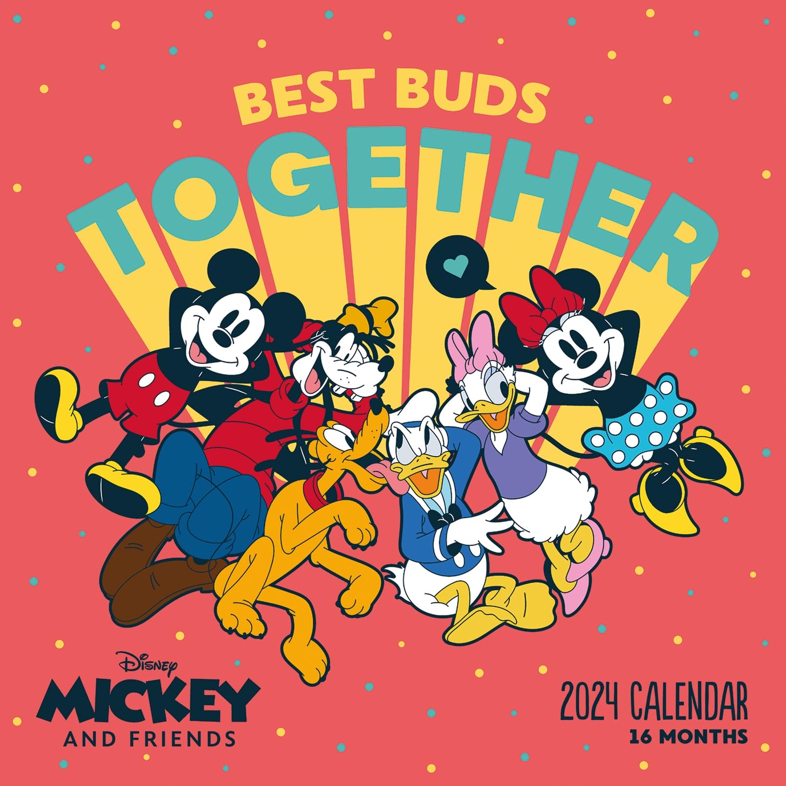 Disney Mickey Mouse & Friends Calendar 2024 - Month to a View Planner ...