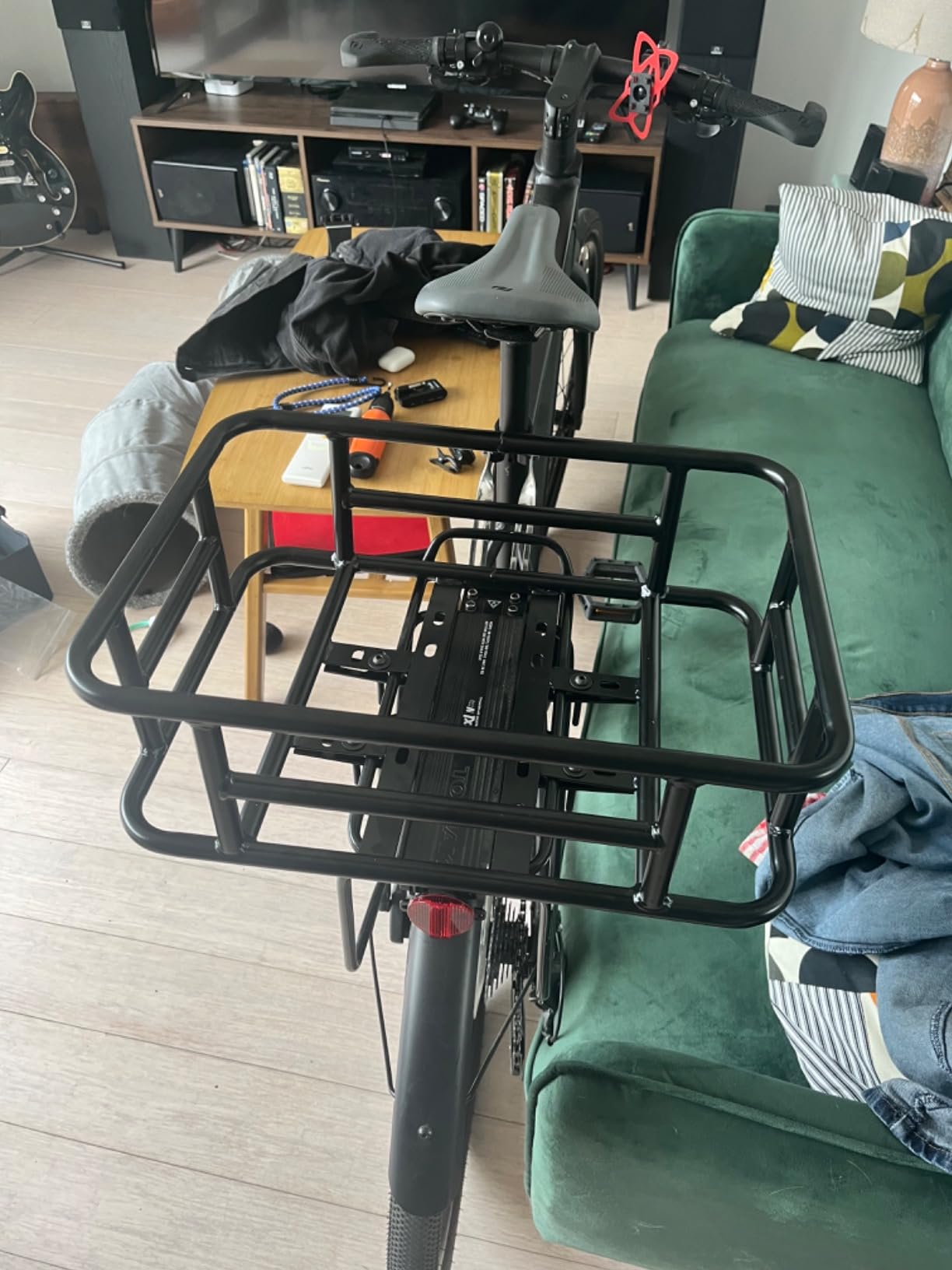 Upgrade 4 in 1 Large Removable Metal Rear Bike Basket with Liner ...