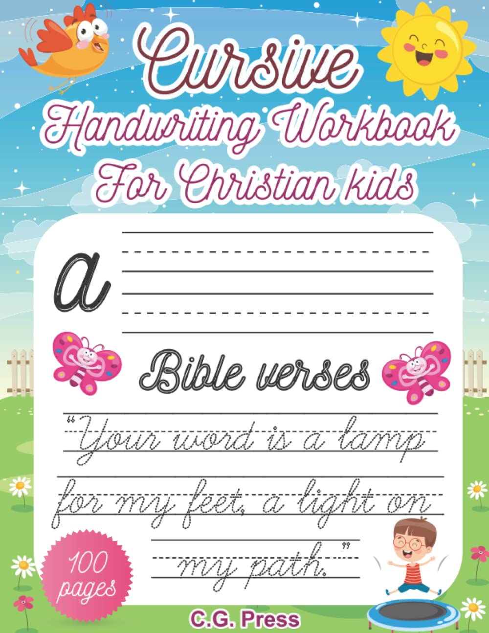 Cursive Handwriting Workbook For Christian kids: Cursive Handwriting ...