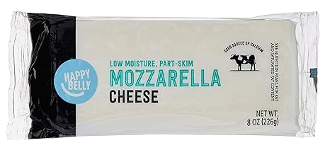 Amazon.com: Amazon Brand - Happy Belly Mozzarella Cheese Block, 8 oz ...