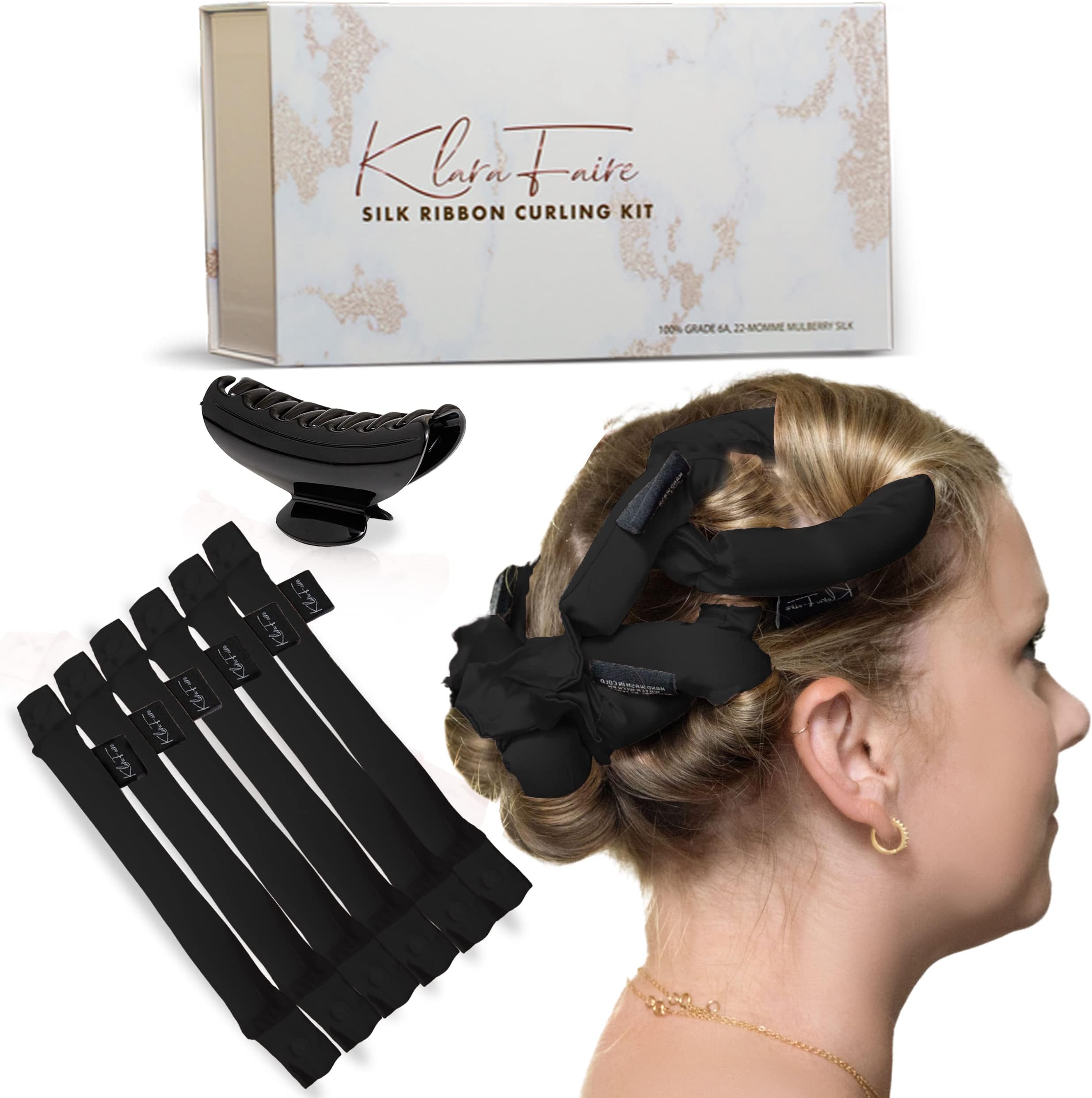 Amazon.com : Klara Faire Heatless Hair Curling Set - 6Pc Silk Flexi ...