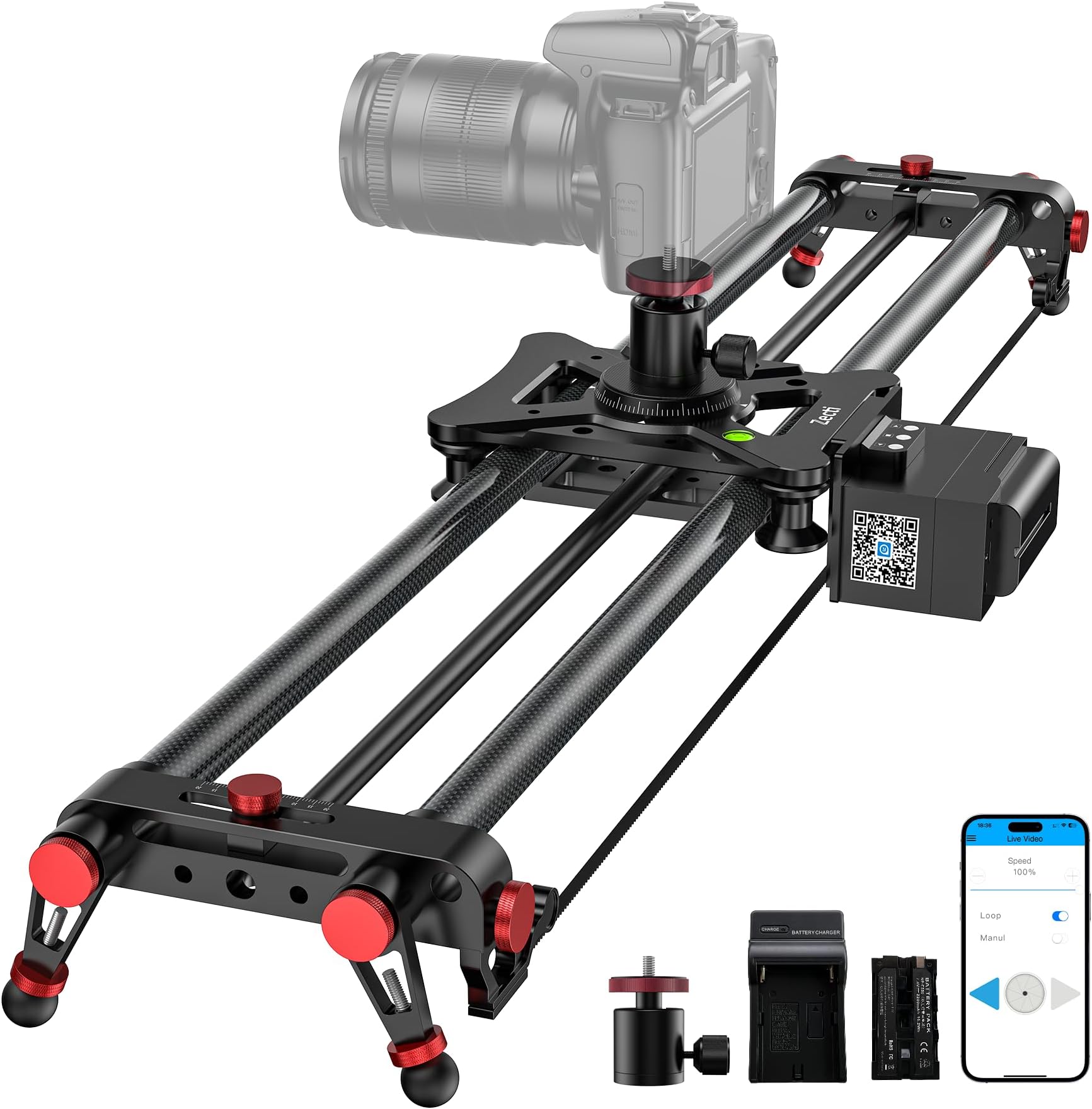 Amazon.com : Motorized Camera Slider 40" /100cm, Button/APP Dual ...