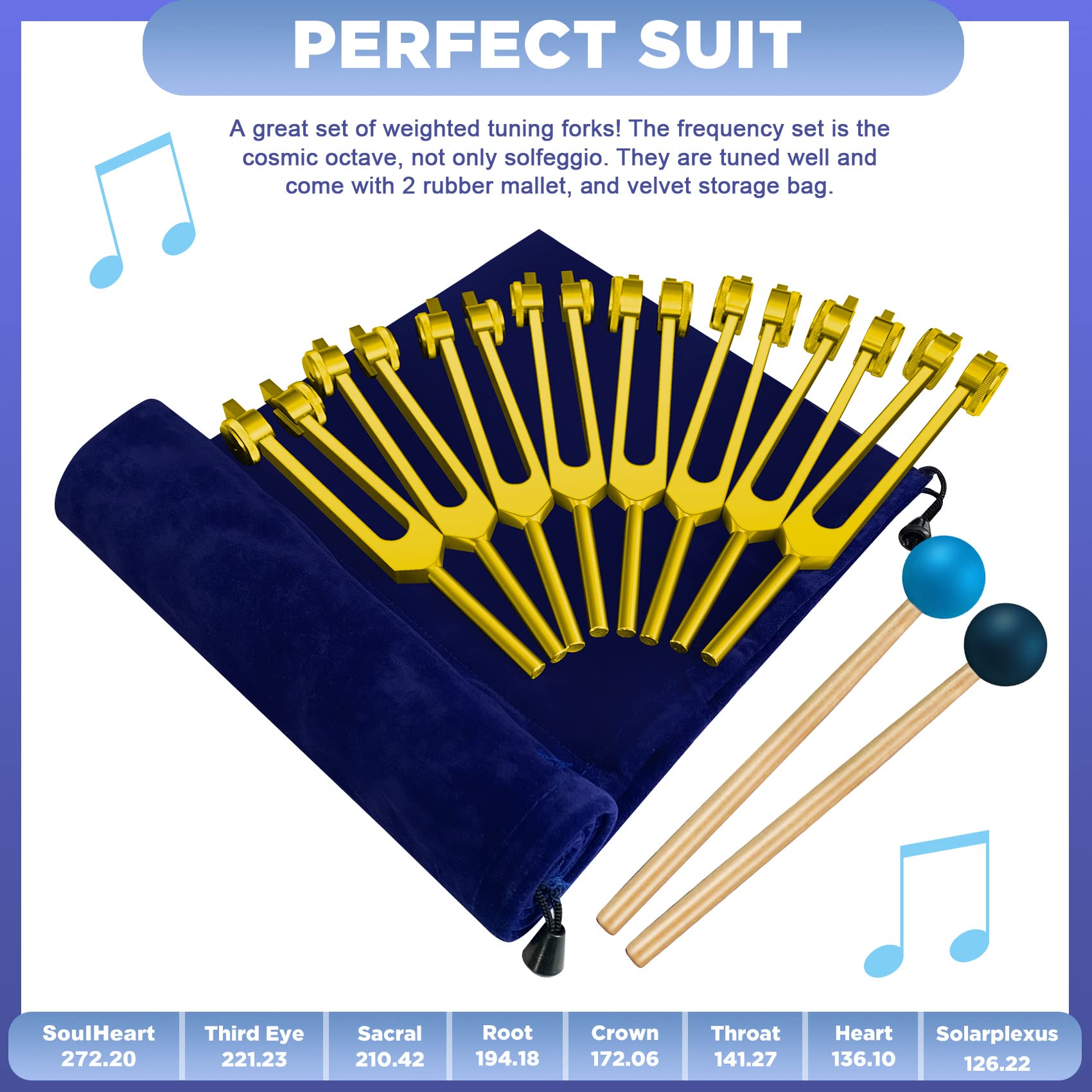 Snapklik.com : Chakra Tuning Forks Set, 7 Chakra And 1 Soul Purpose ...