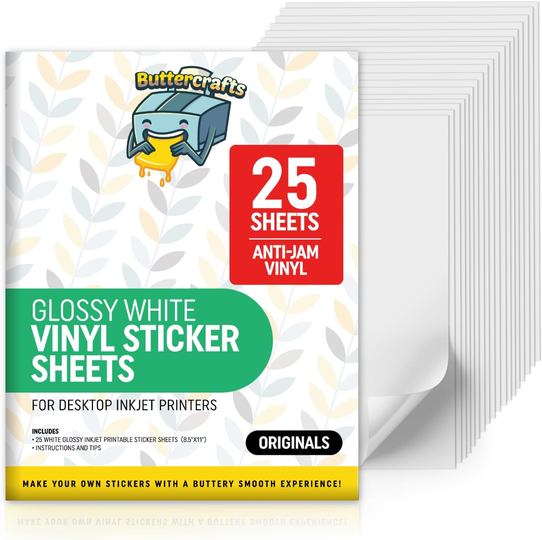 Amazon.com : Premium Printable Vinyl Sticker Paper for Inkjet Printer ...