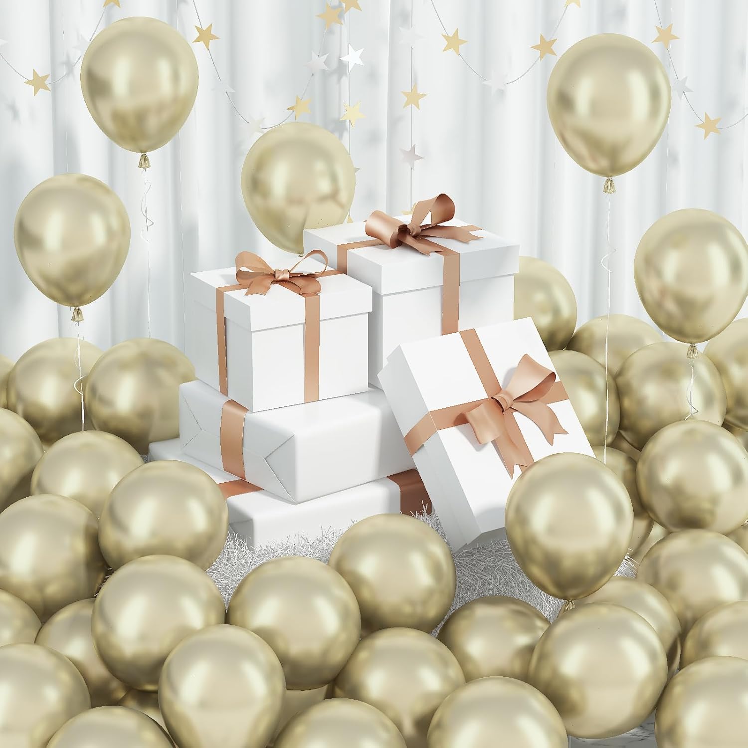 Amazon.com: Jobkoo 60 Pcs Light Gold Balloons 5Inch Metallic Gold ...