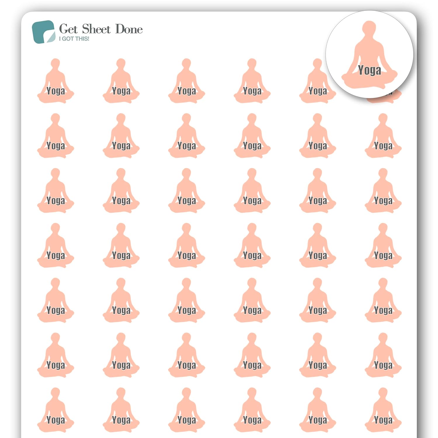 Amazon.com: Yoga Planner Sticker / 54 Fun Vinyl Stickers (1/2 ...