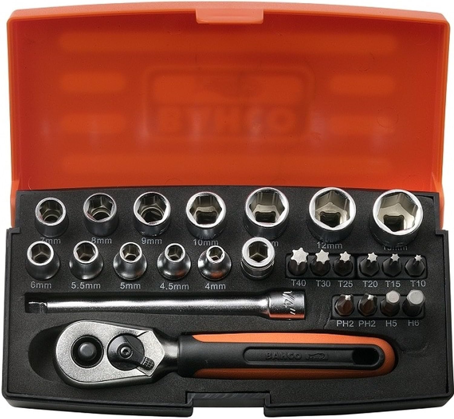 SOCKET SET 1/4" DRIVE 25 PIECE SL25 By BAHCO : Amazon.co.uk: DIY & Tools