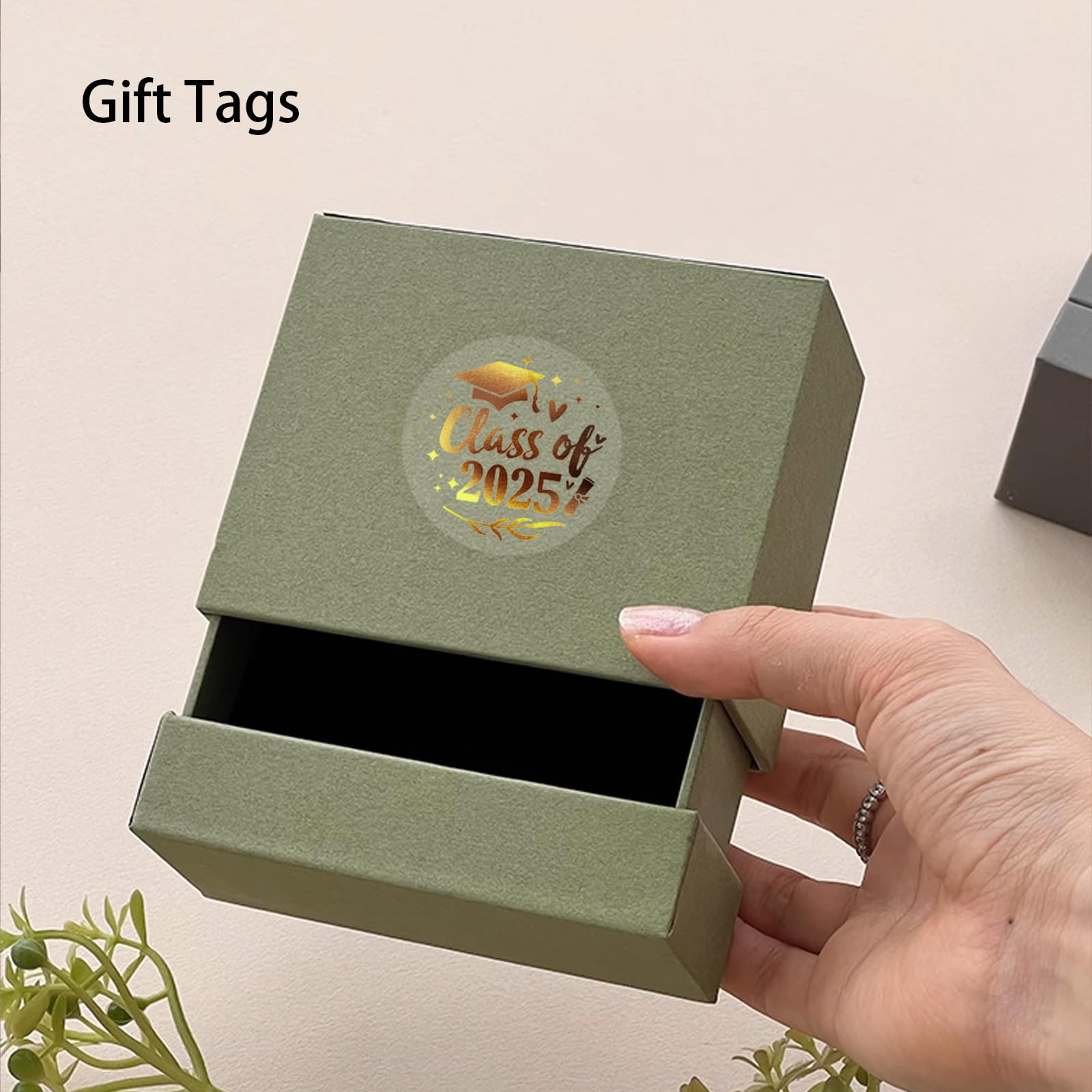 Snapklik.com : 100 X Graduation Stickers Class Of 2025 Transparent Gold ...