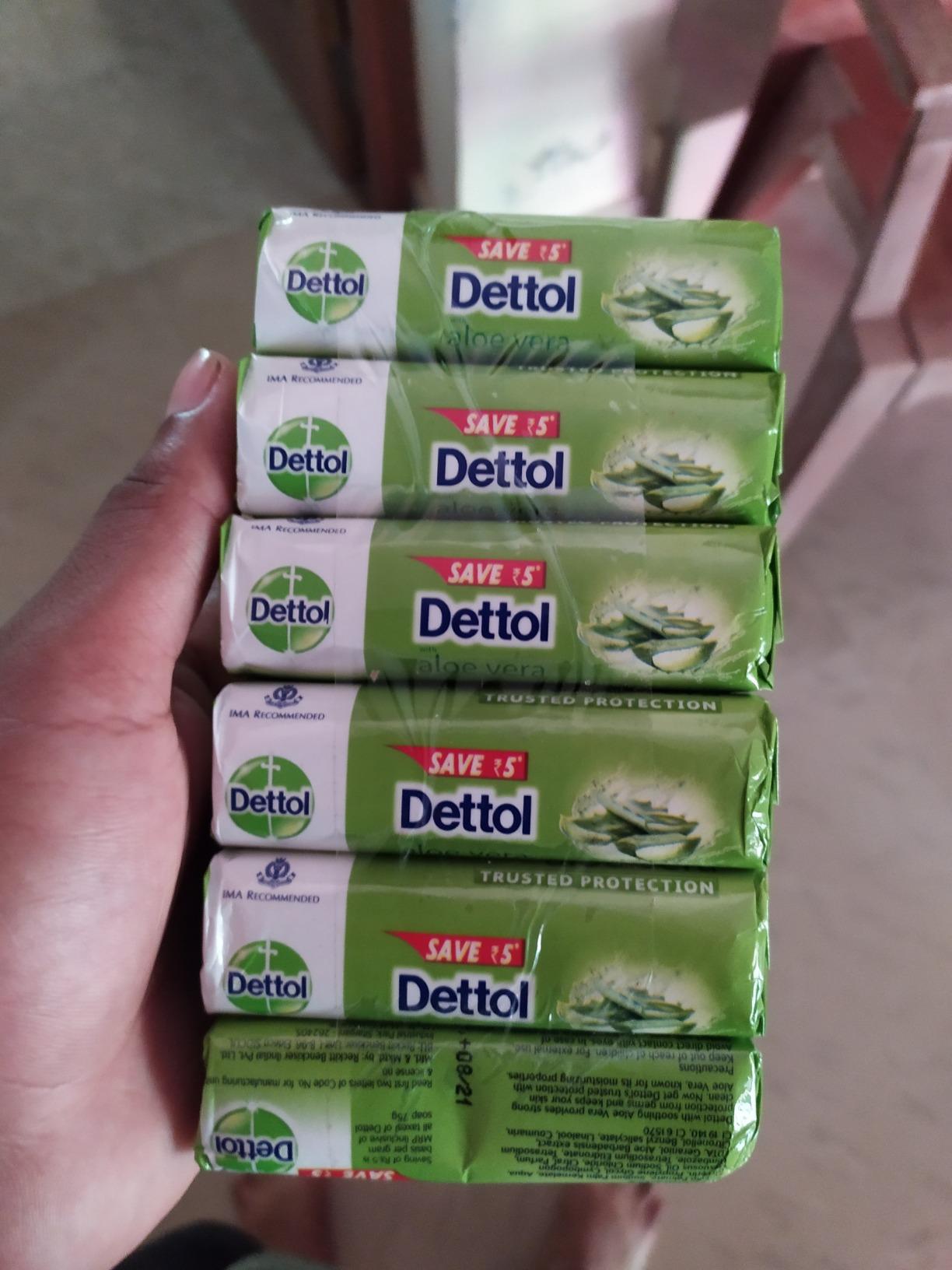 Buy Dettol Soap - 100 g (Pack of 6, Aloe Vera) Online at Low Prices in ...