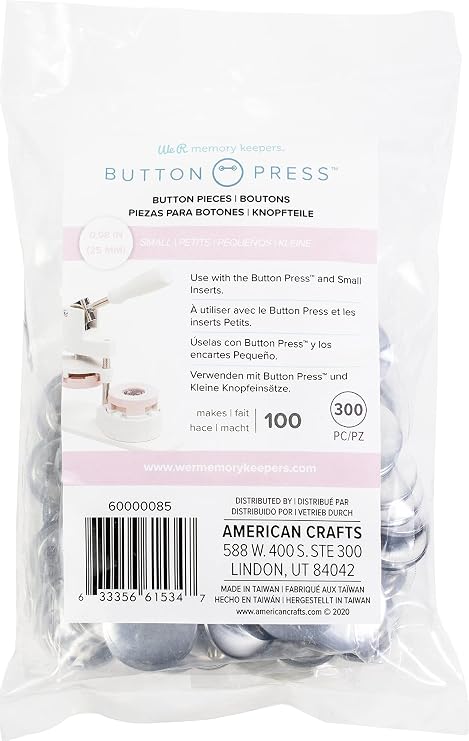 Amazon.com: We R Memory Keepers Button Press Refill 100 Pack Small 25mm ...