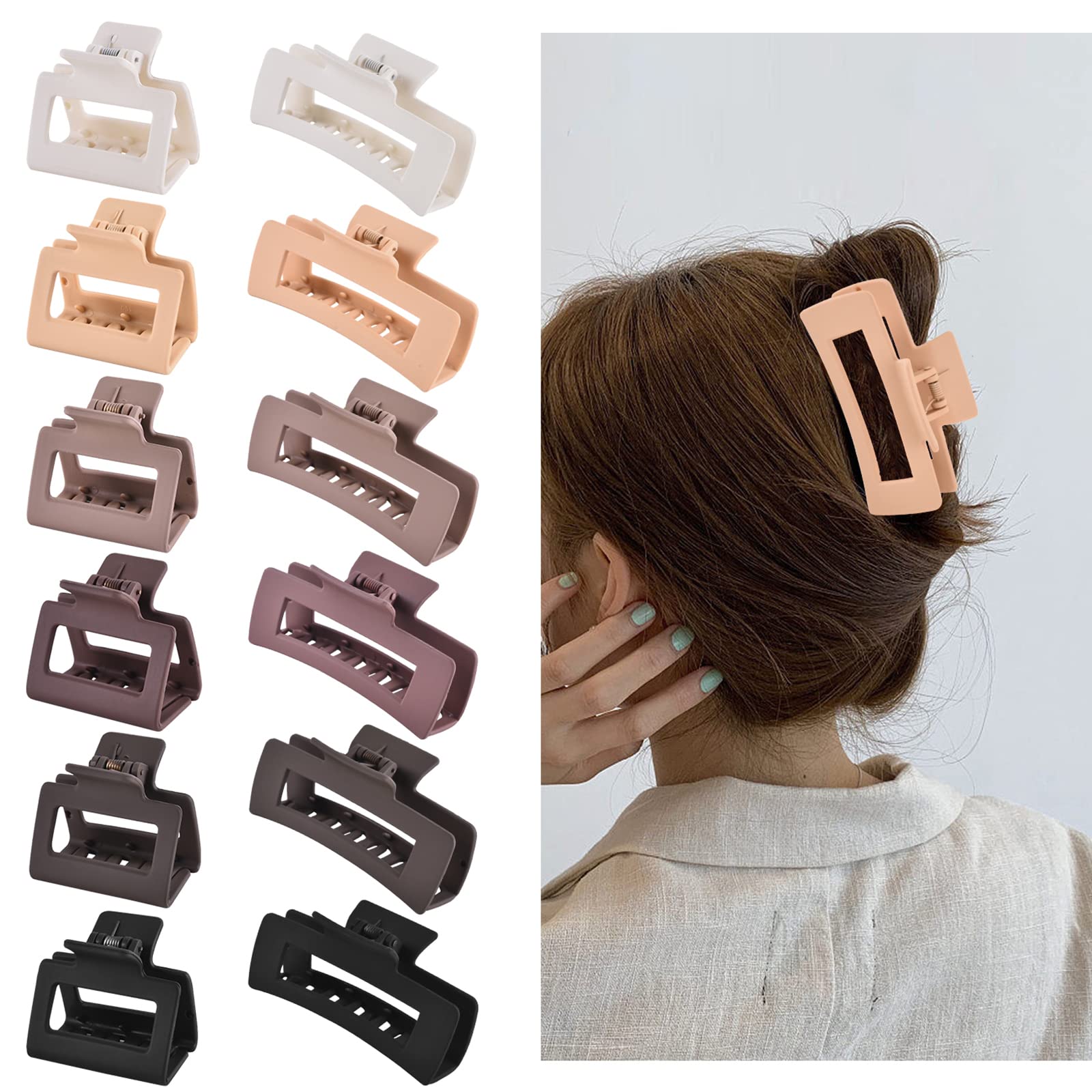 12 Pcs Rectangle Hair Clips, Hair Accessories for Women and Girls ...