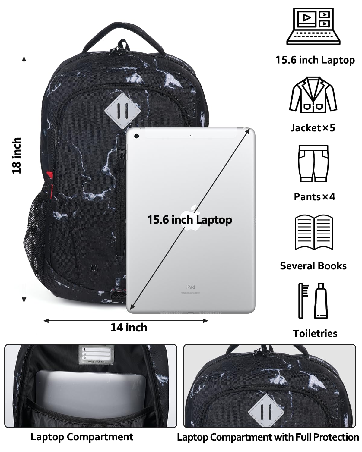 Snapklik.com : 丨Lightweight Travel Laptop Backpack,Water Resistant ...