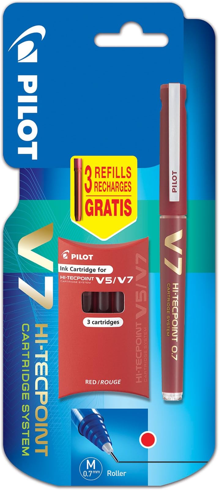 Pilot V7 Cartridge System Liquid Ink Rollerball 0.7 mm tip Single Pen ...